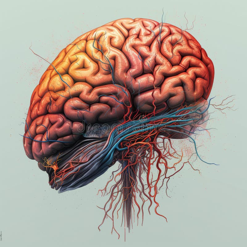 3D of Human Brain, Illustration, Brain Virus Infection Concept ...