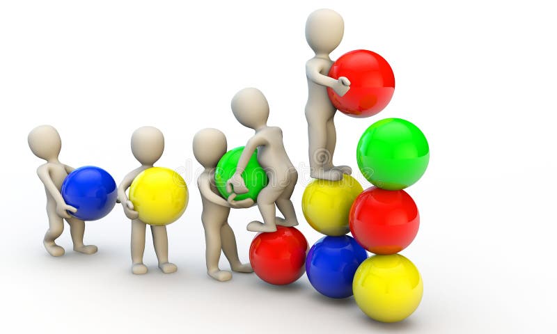 3D human characters balls stock illustration. Illustration of jigsaw ...