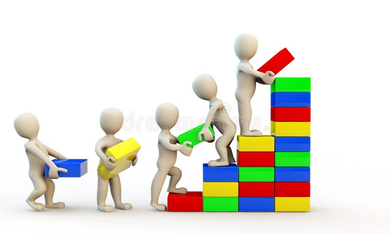 3d Human Characters Making Graph of Growth Stock Illustration ...