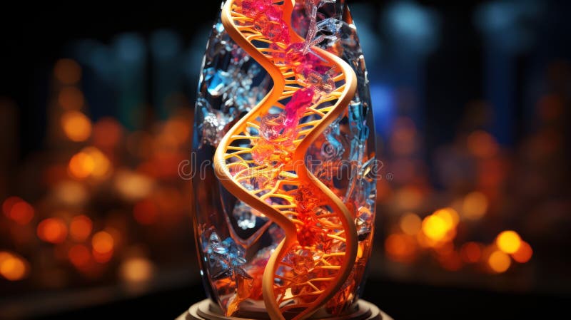 3d Human Dna Under Microscope. Created with Generative AI Stock ...