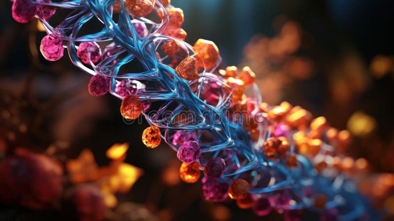 3d Human Dna Under Microscope. Created with Generative AI Stock ...