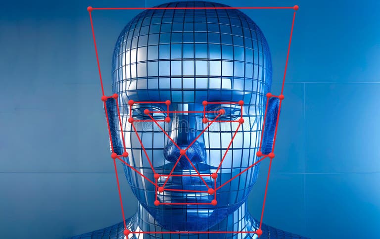 3D Human Face Structure Made of Grid with Artificial Intelligence ...