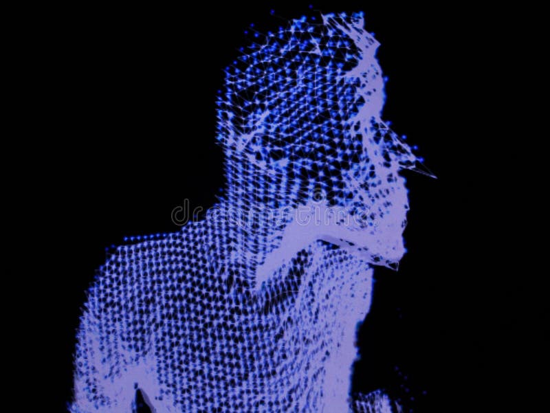 3D Human Figure in Polygonal Mesh Stock Photo - Image of clone, body ...