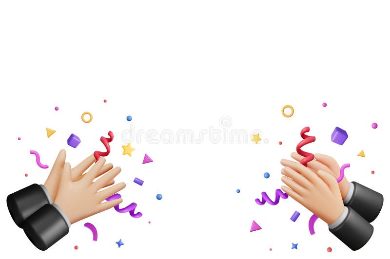 3D Human Hands Clapping Isolated on White Stock Vector - Illustration ...