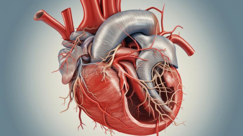 3D Human Heart. Generative AI Stock Illustration - Illustration of ...
