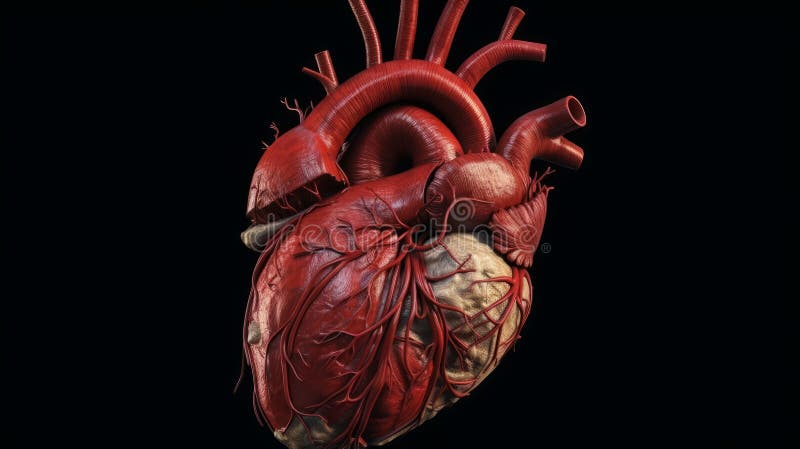 3D Human Heart. Generative AI Stock Illustration - Illustration of ...