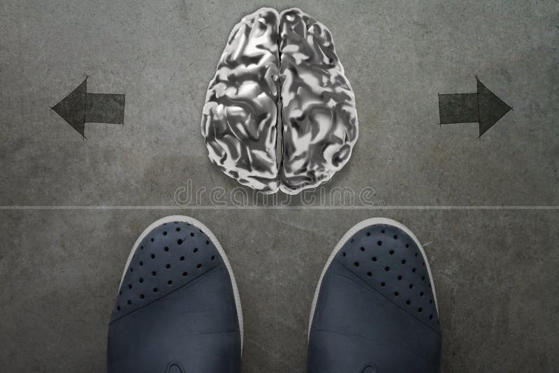 3d Human Metal Brain on Front of Business Man Feet Stock Image - Image ...