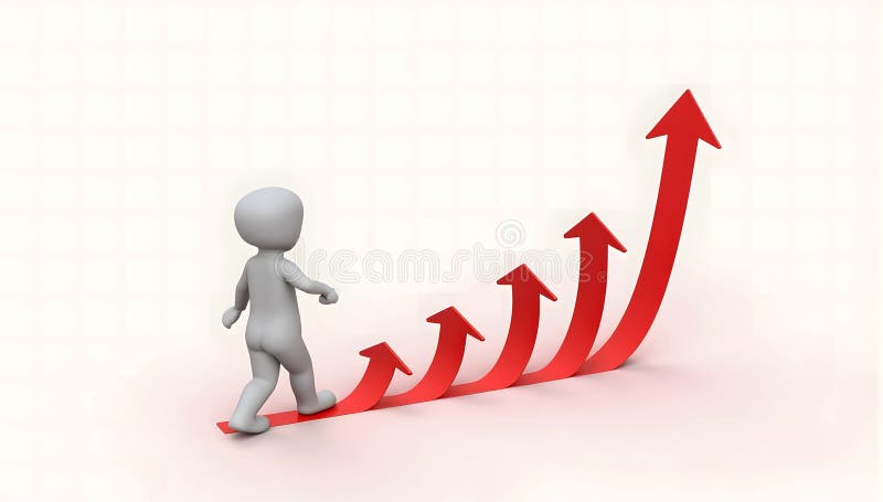 3d Human Model Growing Up and Business Stock Illustration ...