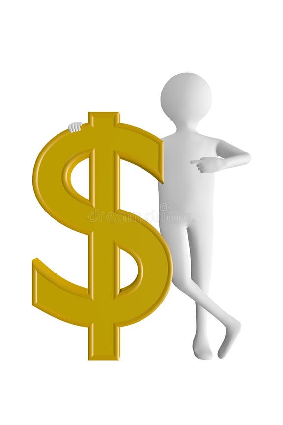 3D Human and money stock illustration. Illustration of business - 36711225