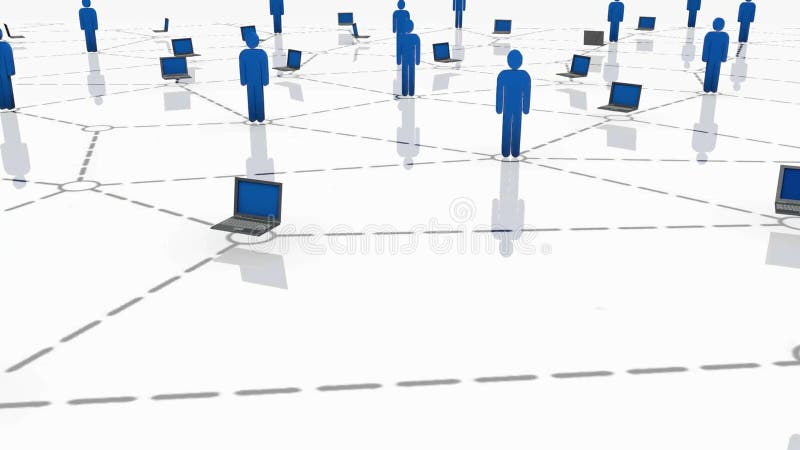 Network Animation Connected Dots on White Background. Stock Footage ...