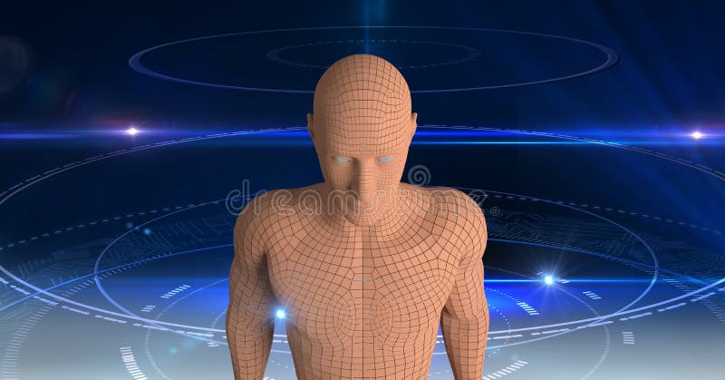 Futuristic 3d Human Over Abstract Background Stock Image - Image of ...