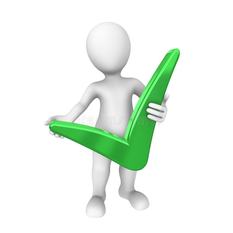 3d People Check Mark Ok Sign Stock Illustrations – 142 3d People Check ...