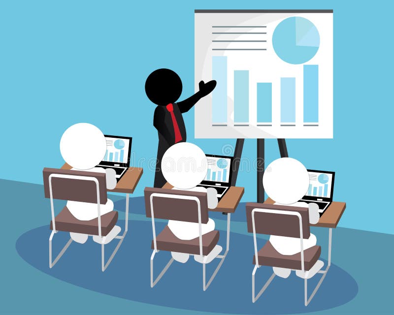 3d Human Presentation with Audience Print Stock Vector - Illustration ...