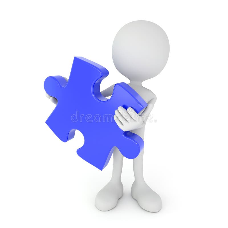 3d human - puzzle piece stock illustration. Illustration of imagination ...