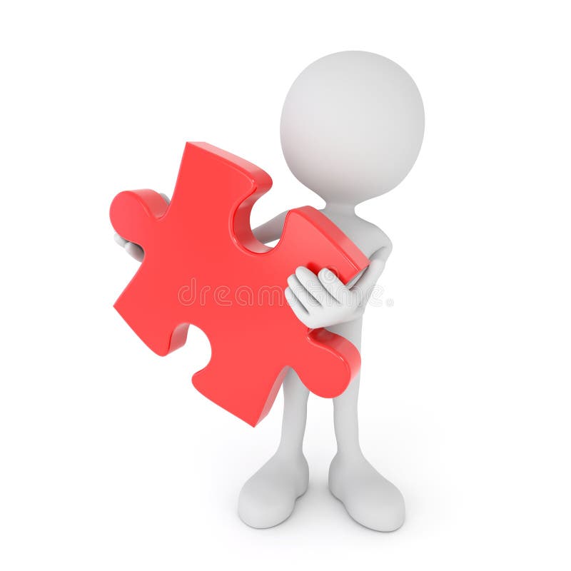 3d human - puzzle piece stock illustration. Illustration of ...
