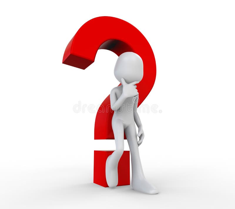 3D Human with a Question Mark Stock Illustration - Illustration of ...