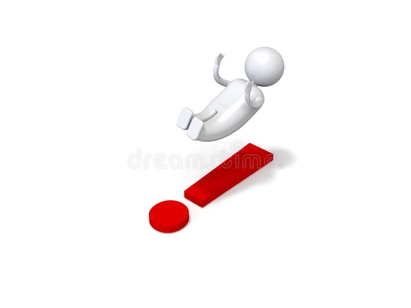 3d Human with a Red Exclamation Mark Stock Illustration - Illustration ...