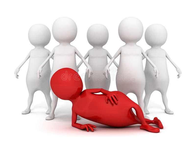 3d Human Red Leader Figure of White Crowd Stock Illustration ...