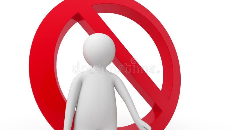 3d Human with a Red Stop Sign Stock Video - Video of forbidden, dont ...