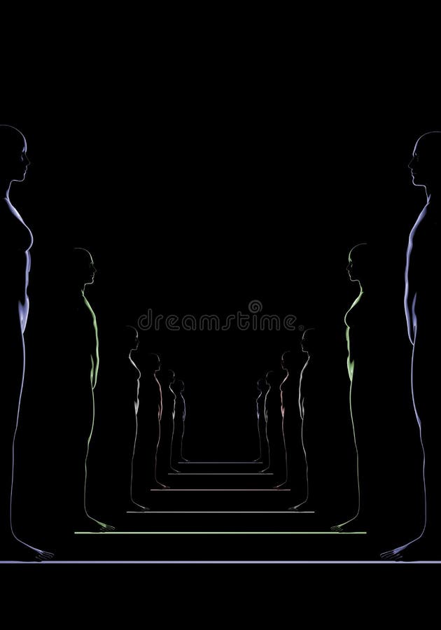 3d Human Shapes in a Row . 3d Rendering Stock Illustration ...