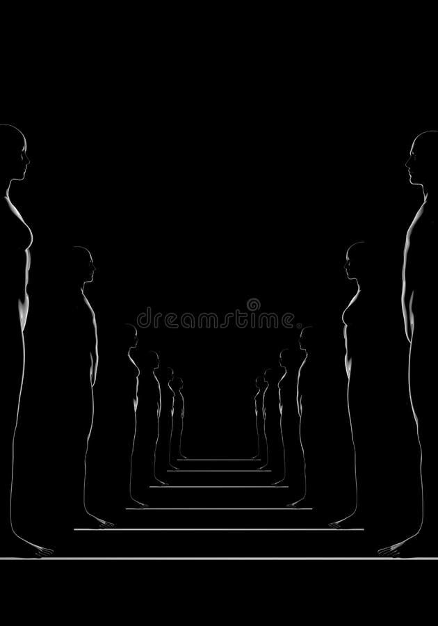 3d Human Shapes in a Row . 3d Rendering Stock Illustration ...