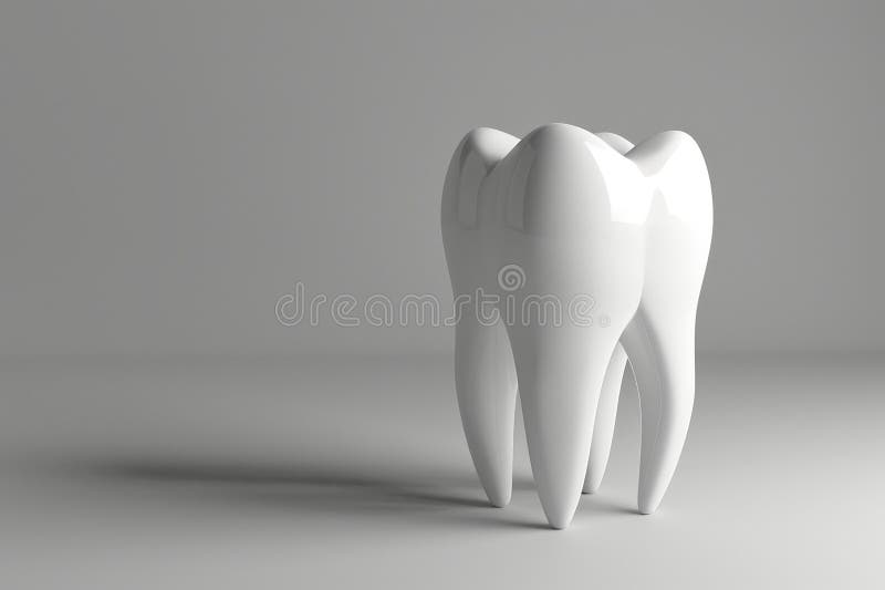 3d Human Tooth Model Isolated on Gray Background Stock Illustration ...