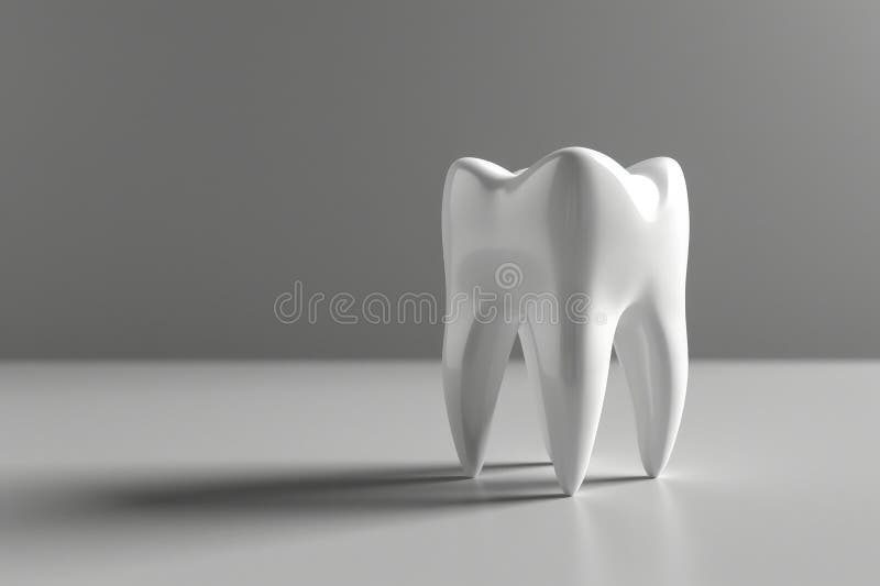3d Human Tooth Model Isolated on Gray Background Stock Illustration ...