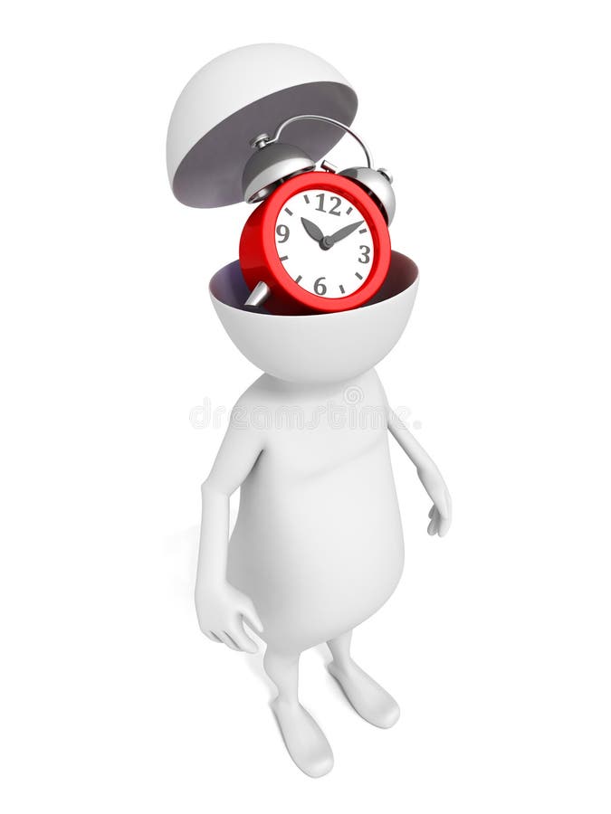 Human Waiting Alarm Clock Opened Head Stock Illustrations – 1 Human ...