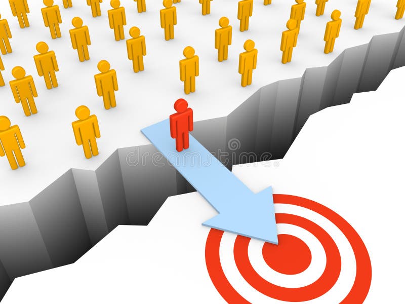 Men on target stock illustration. Illustration of leadership - 22581403