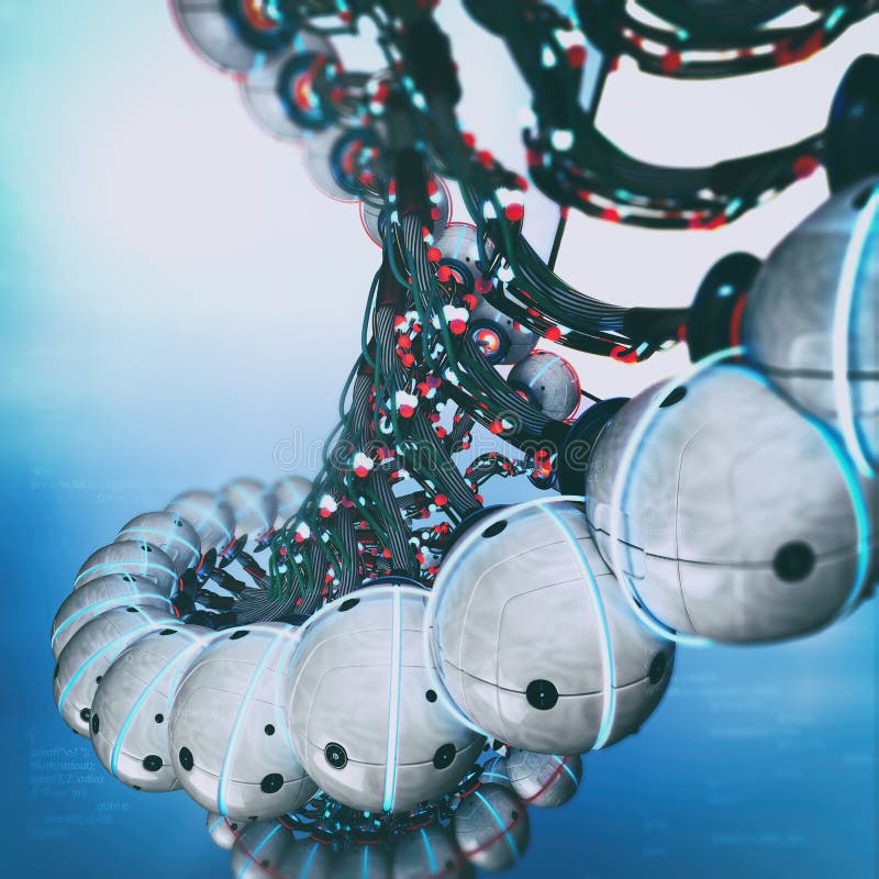 3d Cyber-Dna Molecule. Background Stock Illustration - Illustration of ...