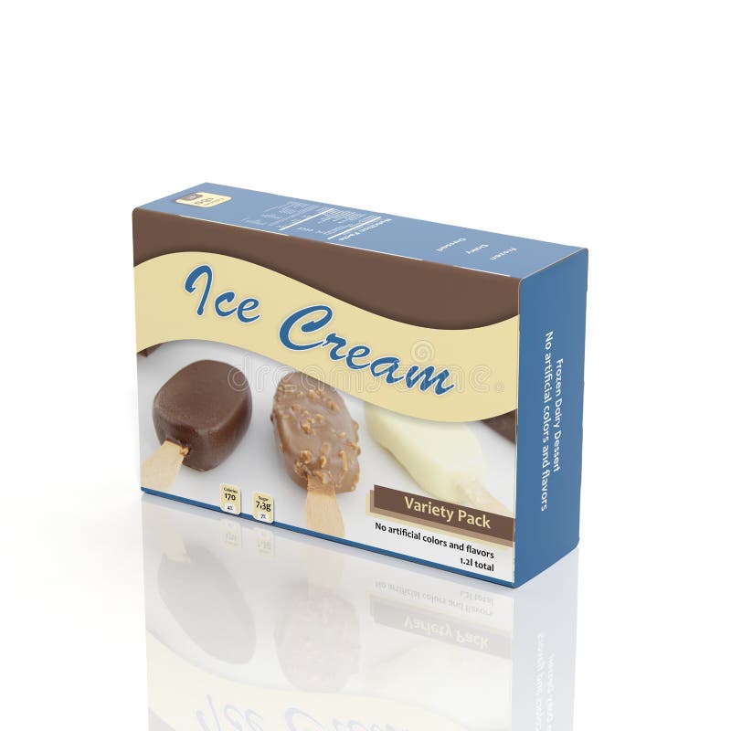 3D Ice Cream paper stock illustration. Illustration of carton - 46673579