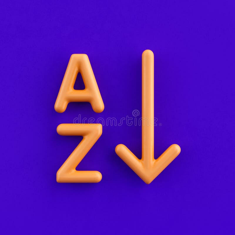 3d Icon Alpha Order, Outline Yellow Arrow Icon, Direction Symbol, 3d ...