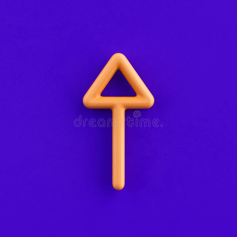 3d Icon Arrow Up, Outline Yellow Arrow Icon, Direction Symbol, 3d ...