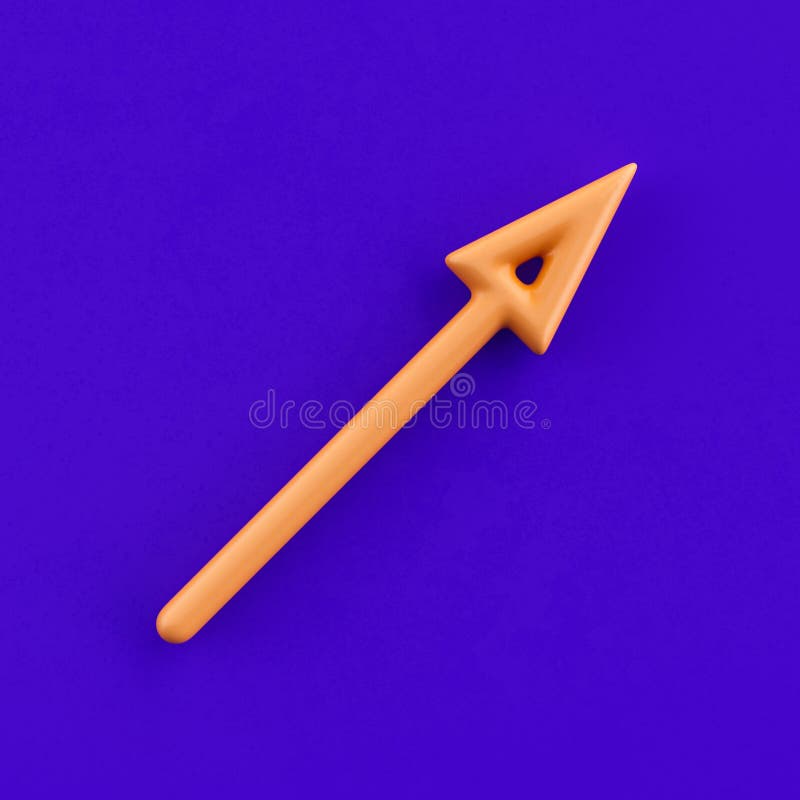 3d Icon Arrow Tool, Outline Yellow Arrow Icon, Direction Symbol, 3d ...
