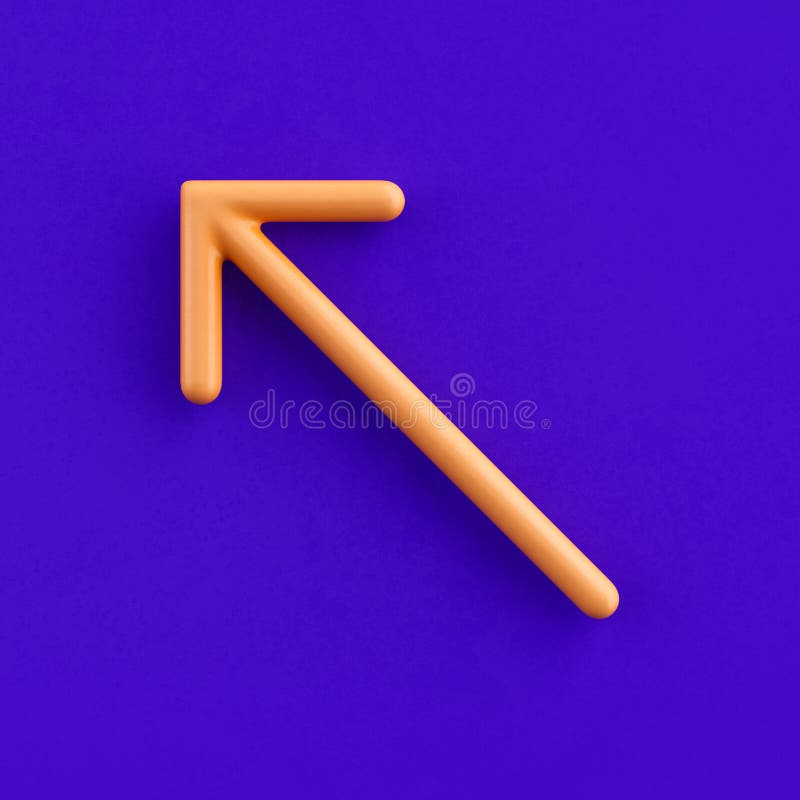 3d Icon Arrow Top Left, Outline Yellow Arrow Icon, Direction Symbol, 3d ...