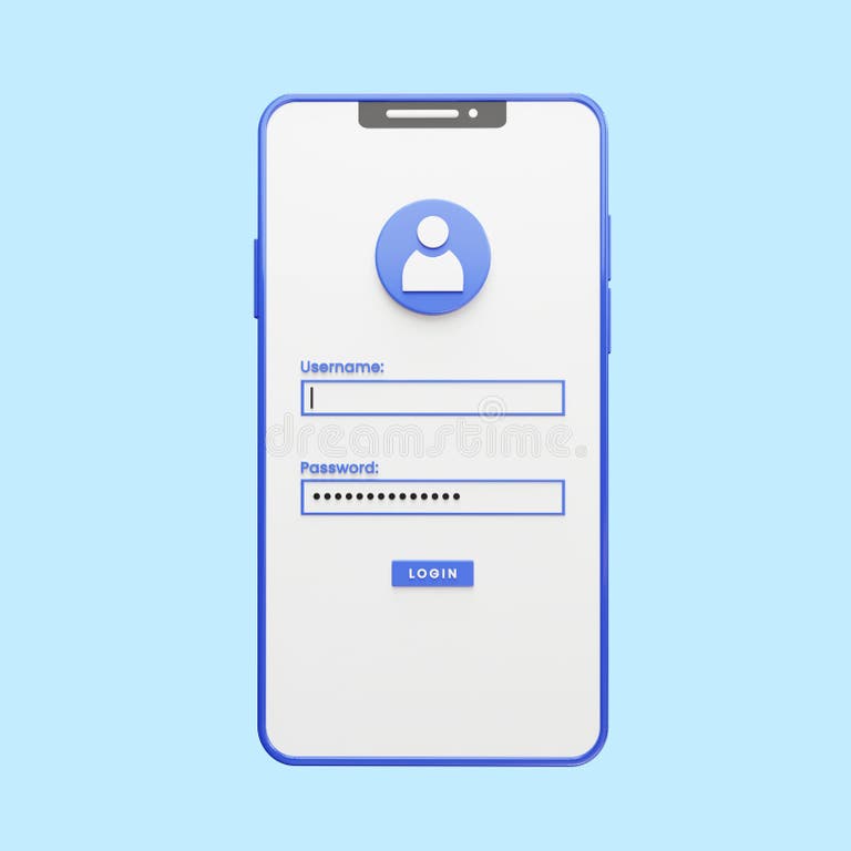 3D Icon of an Authentication Login Form Stock Illustration ...