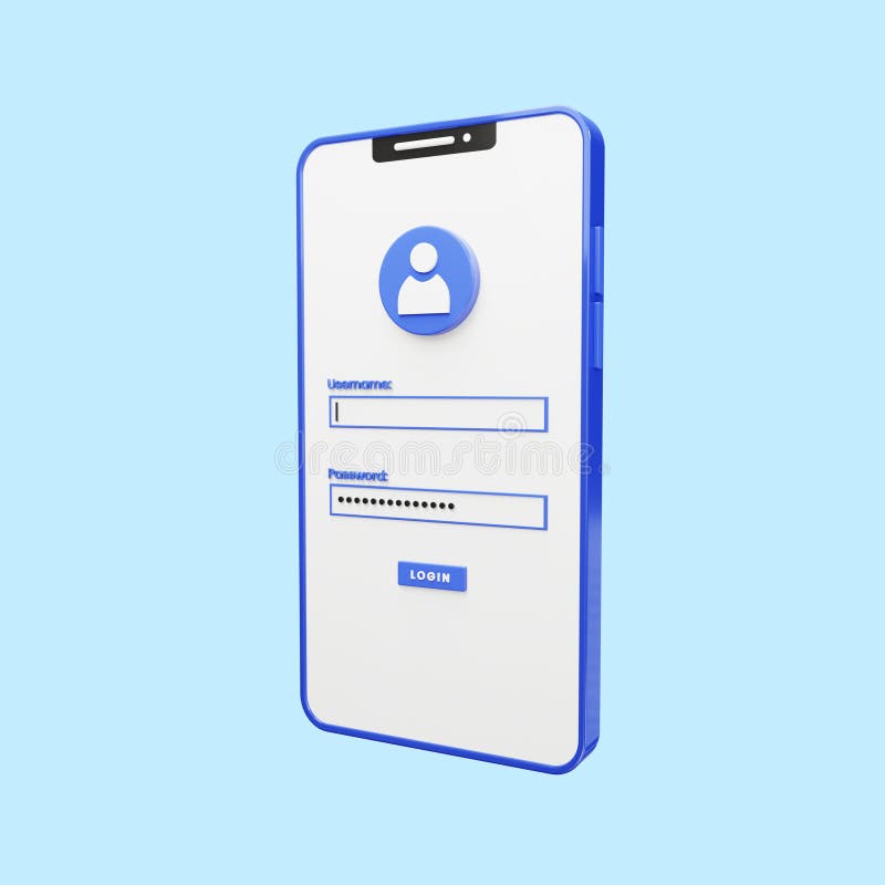 3D Icon of an Authentication Login Form Stock Illustration ...