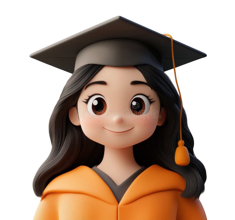 3D Icon Avatar Graduate Student in a Graduation Cap. Illustration ...