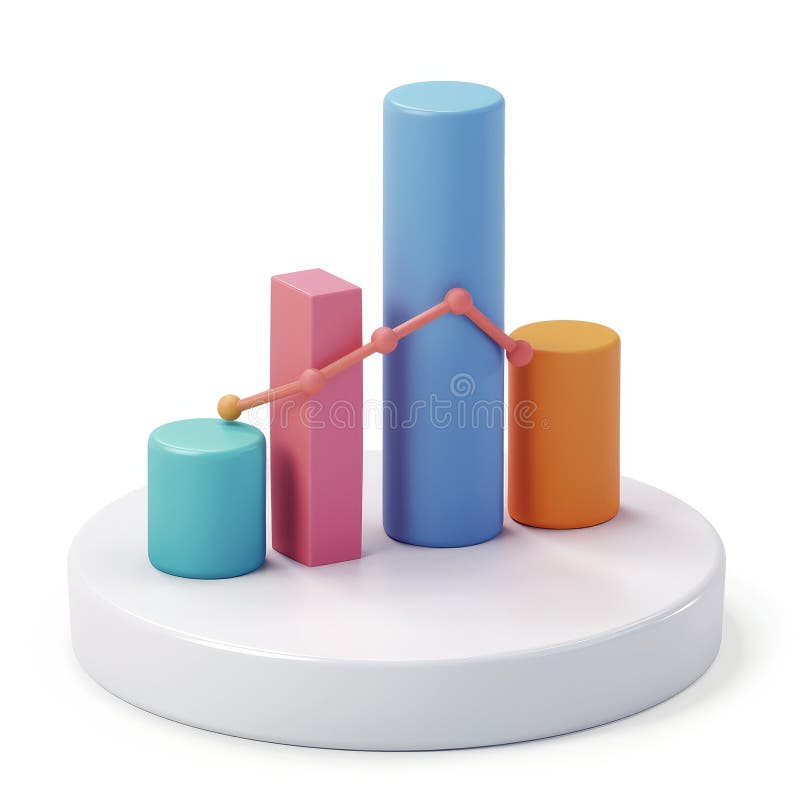 Colorful 3D Bar Chart Illustrating Business Growth and Financial ...