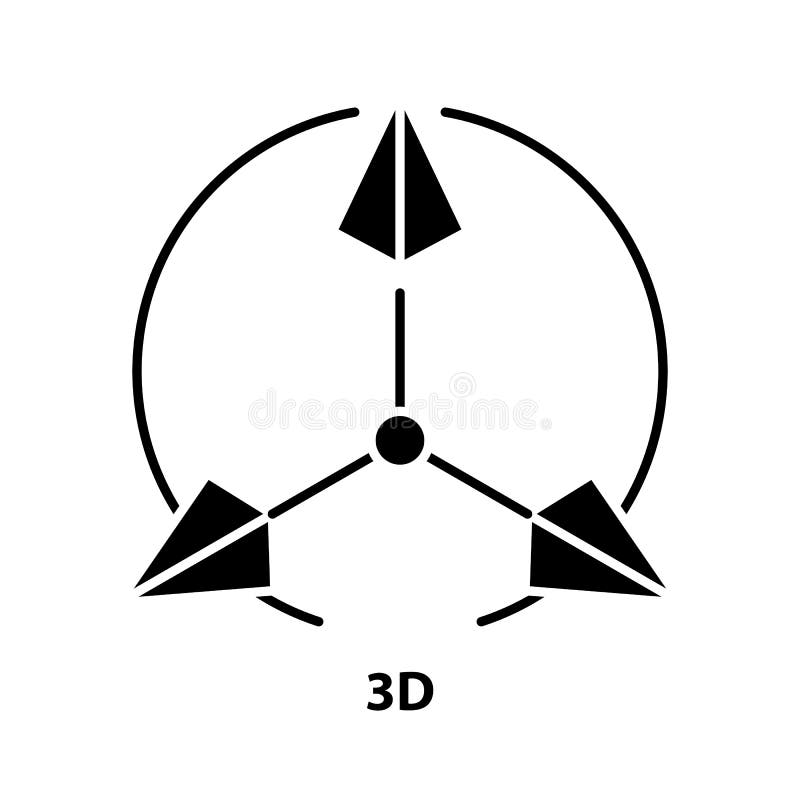 3d Icon, Black Vector Sign with Editable Strokes, Concept Illustration ...
