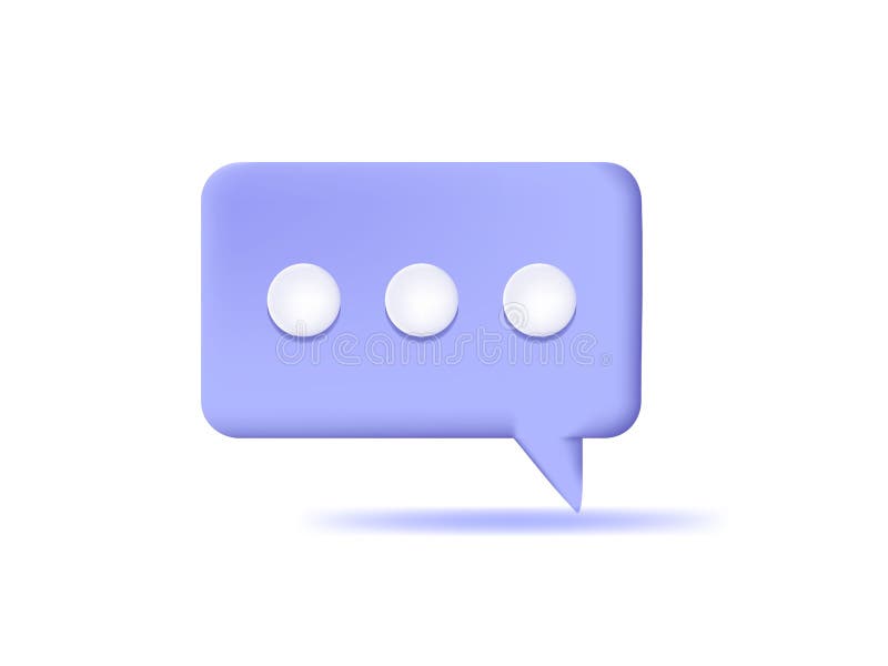 3d Icon Blue Speech Bubble. Vector Illustrations Stock Vector ...