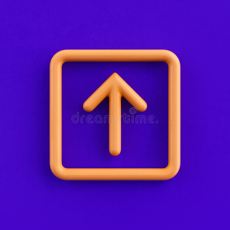 3d Icon Box Arrow Up, Outline Yellow Arrow Icon, Direction Symbol, 3d ...