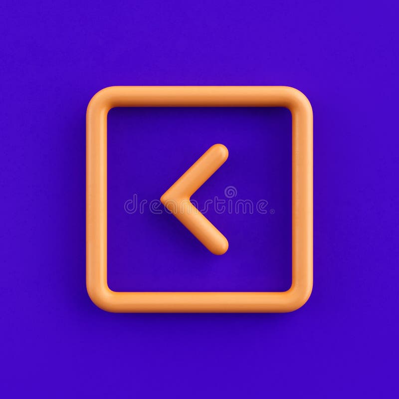 3d Icon Box Ctrl Left, Outline Yellow Arrow Icon, Direction Symbol, 3d ...