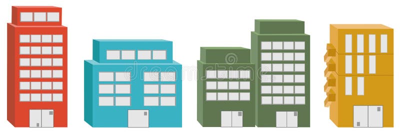 3D icon Buildings. stock vector. Illustration of drawing - 57283173