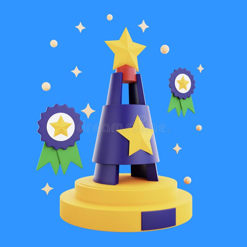 Blue Medal Gold Star 3d Icon Stock Photos - Free & Royalty-Free Stock ...