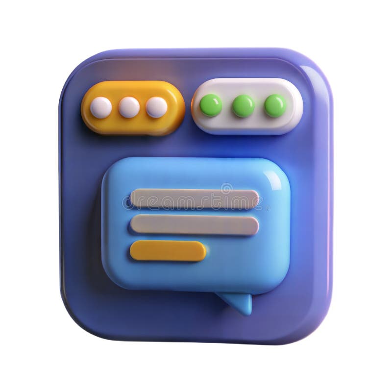 3D Icon of Chatbot Interface with Conversation Isolated on White ...