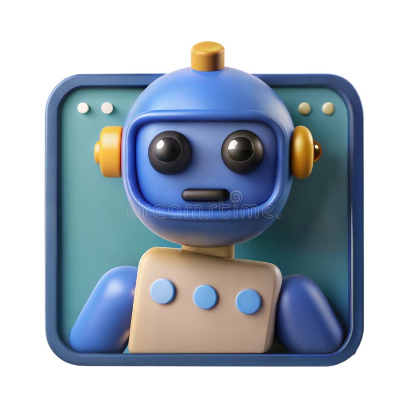 3D Icon of a Chatbot with Interface Isolated on White Background Stock ...