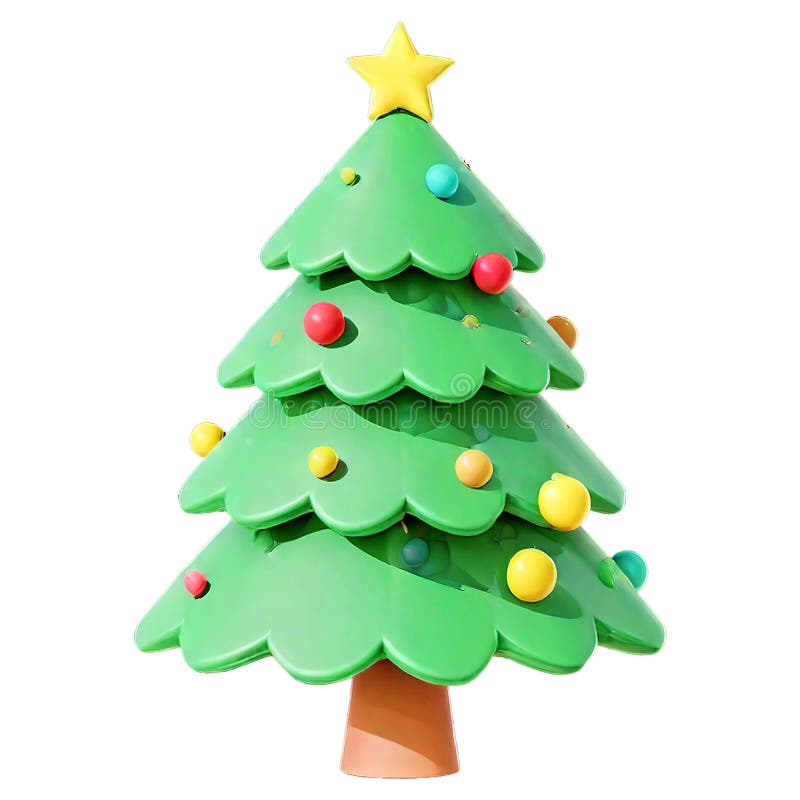 3d Icon of a Christmas Tree at a Tilted Angle Stock Illustration ...