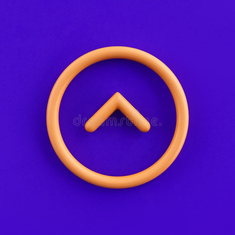 3d Icon Circle Ctrl Up, Outline Yellow Arrow Icon, Direction Symbol, 3d ...