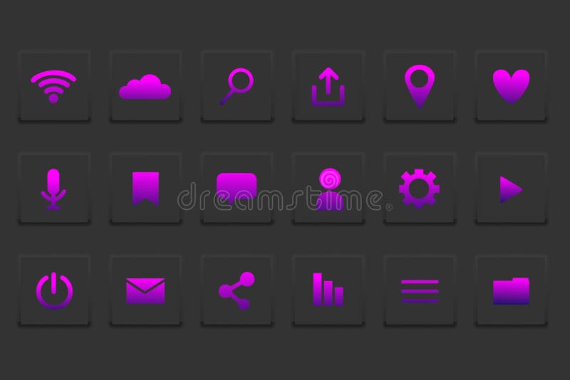 3d Icon Collection in Neomorphism Style. User Interface Icons for ...